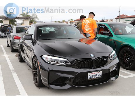 8HPU595, BMW M2 (California) License plate of the USA