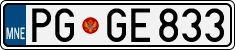 PG GE833, Volkswagen Golf (Podgorica) License plate of Montenegro