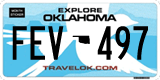 FEV-497, Nissan Pathfinder (Oklahoma) License plate of the USA