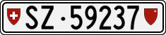 SZ 59237, Bentley Continental (Schwyz) License plate of Switzerland