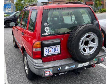GJ-0045, Chevrolet Tracker (District of Columbia) License plate of the USA