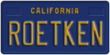 ROETKEN, Toyota RAV4 (California) License plate of the USA