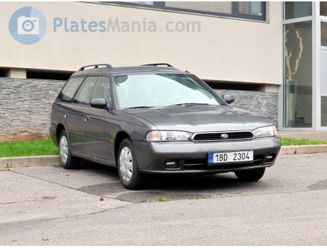 1BD 2304, Subaru Legacy (South Moravian Region). License plate of the ...