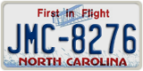 JMC-8276, Volvo S80 (North Carolina) License plate of the USA