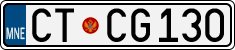 CT CG130, Renault Megane (Cetinje) License plate of Montenegro