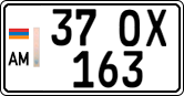 37 OX 163, Toyota Alphard , License plate of Armenia