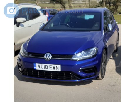 VO18 EWN, Volkswagen Golf (Worcester) License plate of the United Kingdom