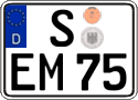 S EM 75, Vespa P/PK/PL/PX (Stuttgart City) German license plate