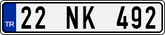 22 NK 492, Ford Cargo (Edirne) License plate of Turkey