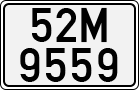 52M-9559, Peugeot 605 (Ho Chi Minh Municipality) License plate of Vietnam