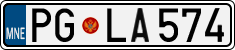 PG LA574, SEAT Ibiza (Podgorica) License plate of Montenegro