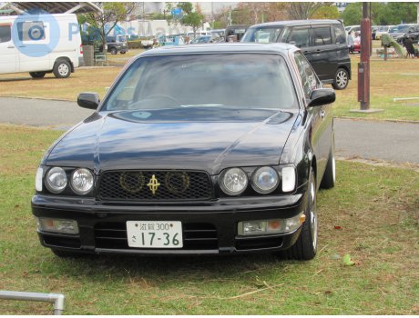 滋賀 300 さ 1736, Nissan Cedric (Shiga) License plate of Japan