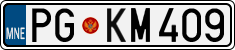 PG KM409, Dacia Sandero (Podgorica) License plate of Montenegro