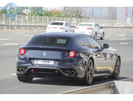 N 67836, Ferrari FF (Dubai) License plate of the UAE