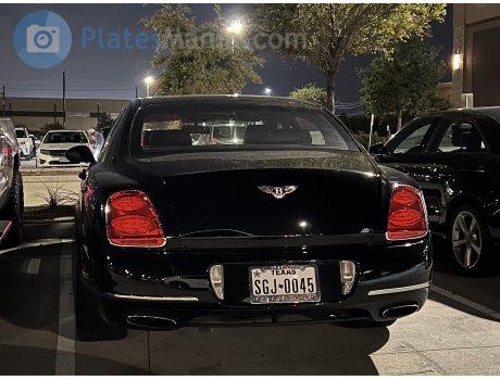 SGJ-0045, Bentley Continental Flying Spur (Texas) License plate of the USA