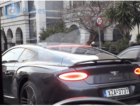 XZA-3737, Bentley Continental (Athens) License plate of Greece