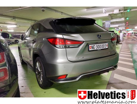 NE 300001, Lexus RX (Neuchâtel) License plate of Switzerland