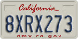 8XRX273, Bentley Continental GTC (California) License plate of the USA