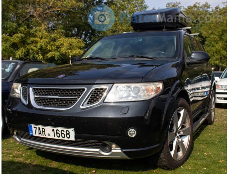7AR 1668, SAAB 9-7X (Capital City of Prague). License plate of the ...