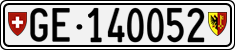 GE 140052, Opel Agila (Geneva) License plate of Switzerland