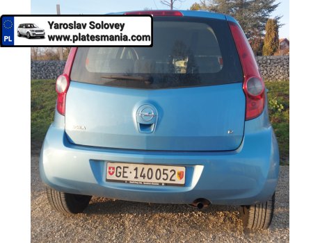 GE 140052, Opel Agila (Geneva) License plate of Switzerland