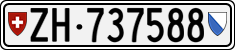 ZH 737588, SEAT Leon (Zurich) License plate of Switzerland