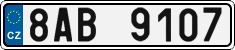 8AB 9107, BMW X7 (Capital City of Prague). License plate of the Czech ...