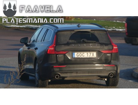 GOC 17X, Volvo V60 , License plate of Sweden