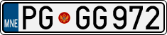PG GG972, Chevrolet Aveo (Podgorica) License plate of Montenegro