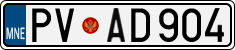PV AD904, FIAT Punto (Pljevlja) License plate of Montenegro
