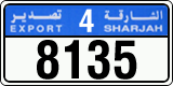 4 8135, Toyota Tundra (Sharjah) License plate of the UAE