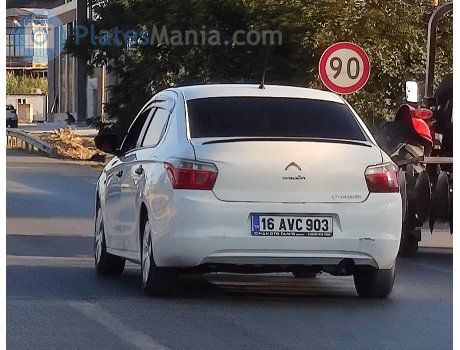 16 AVC 903, Citroёn C-Elysée (Bursa) License plate of Turkey
