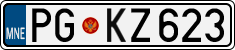 PG KZ623, Maserati Levante (Podgorica) License plate of Montenegro