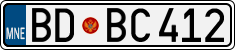 BD BC412, Volkswagen Touran (Budva) License plate of Montenegro