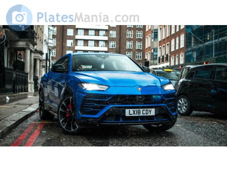 LX18 CDY, Lamborghini Urus (Sidcup) License plate of the United Kingdom