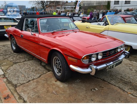 HUE 888N, Triumph Stag (Dudley) License plate of the United Kingdom