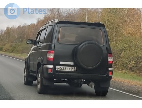 м535ек45, UAZ 3163 Patriot (Kurgan Oblast) License plate Russia