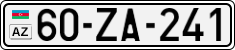 60 ZA 241, Schmitz SKO (Tovuz District) License plate of Azerbaijan
