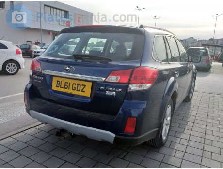 BL61 GDZ, Subaru Outback (Birmingham) License plate of the United Kingdom