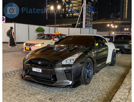 O 32488, Nissan GT-R (Dubai) License plate of the UAE