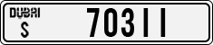 S 70311, Mercedes-Benz C-Klasse (Dubai) License plate of the UAE