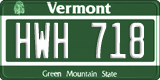 HWH 718, Mazda RX-7 (Vermont) License plate of the USA