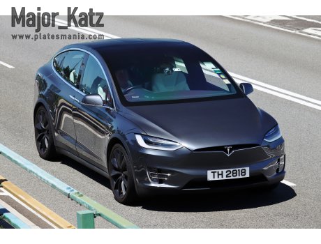 TH 2818, Tesla Model X , License plate of Hong Kong