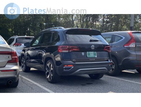 V68, Volkswagen Taos (Vermont) License plate of the USA