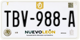 TBV-988-A, Porsche Cayman (Nuevo León) License plate of Mexico