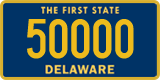 50000, Nissan Pathfinder (Delaware) License plate of the USA