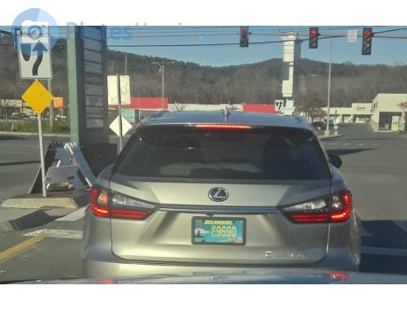 PC9690, Lexus RX (Delaware) License plate of the USA