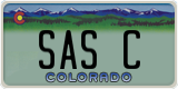 SAS C, Chevrolet Malibu (Colorado) License plate of the USA