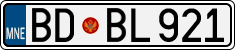 BD BL921, Mercedes-Benz Vito (Budva) License plate of Montenegro