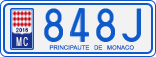 848J, Ford Puma , License plate of Monaco